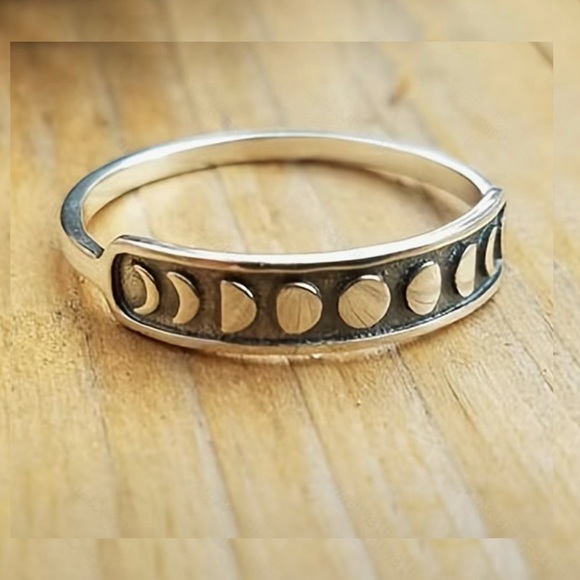 Jewelry | New Moon Phases Ring Silver Finish Full Moon To Crescent Moon ...